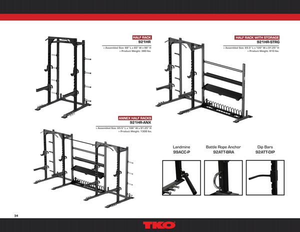 TKO dip station for Oly Racks/structures - Connect Fit